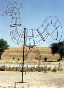 Carousel Rooster - Cliff Finch's Topiary Zoo